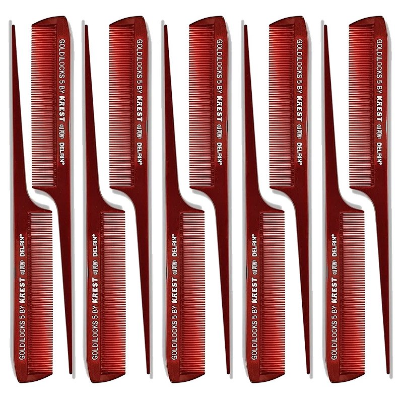 Kit 10 Pentes Krest 5by Para Mechas Cabo Fino Profissional - Extrema Beleza