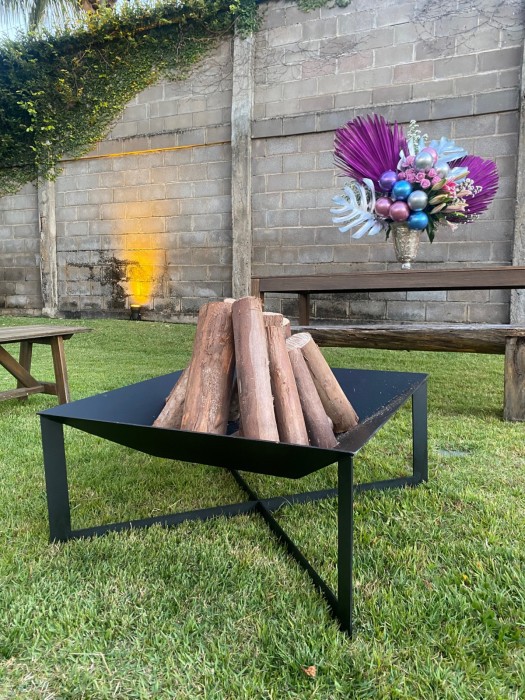 Lareira Externa Quadrada 80cm x 80cm - A Ferro e Fogo - Loja de Fogões ...