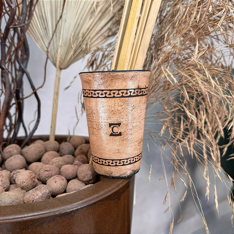 Copo Inox 250 ml Revestido em Couro Creme - Essential - Zanin Couros