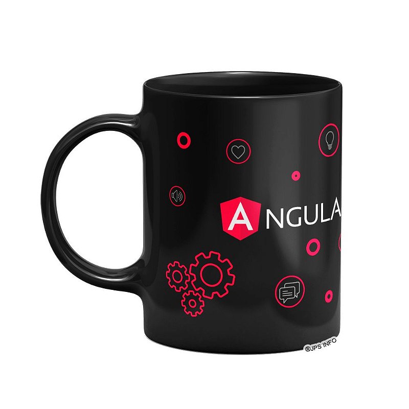Caneca Dev Angular - Preta - Fun Geek Store