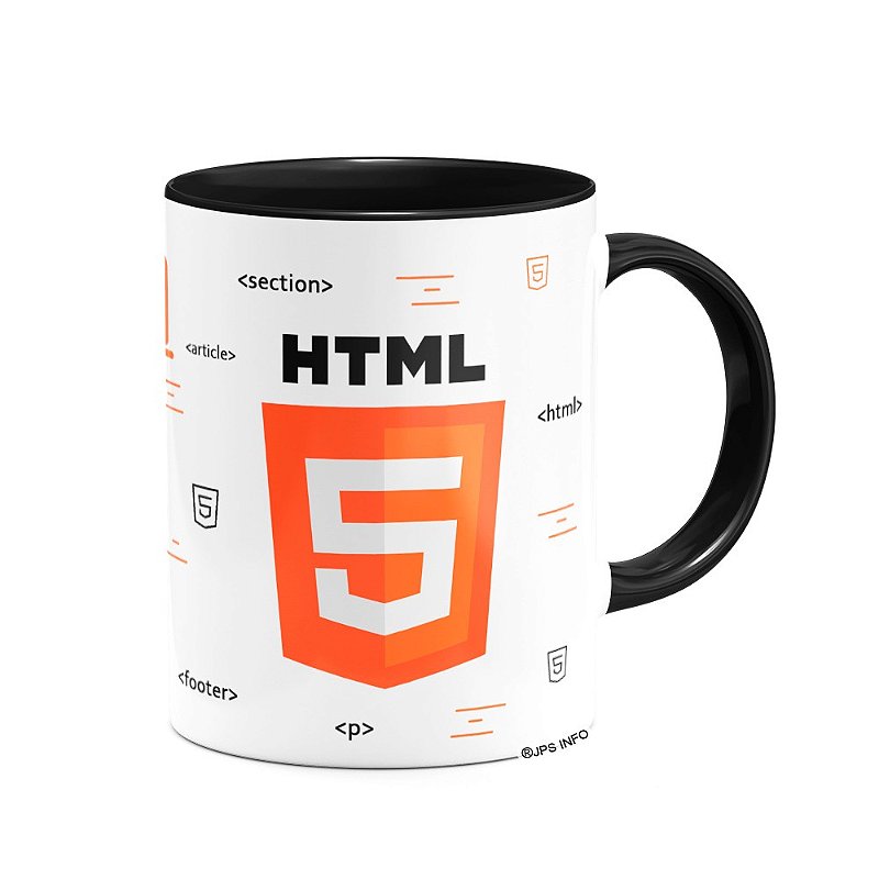 Caneca Dev HTML 5 - B-black - Fun Geek Store