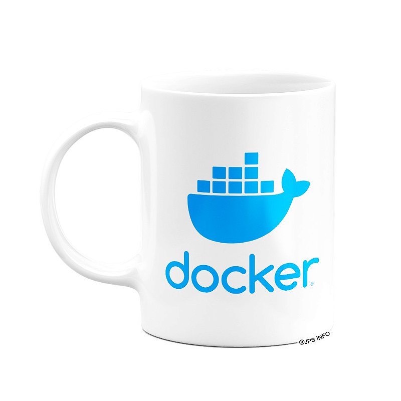 Caneca Dev Docker Branca - Fun Geek Store