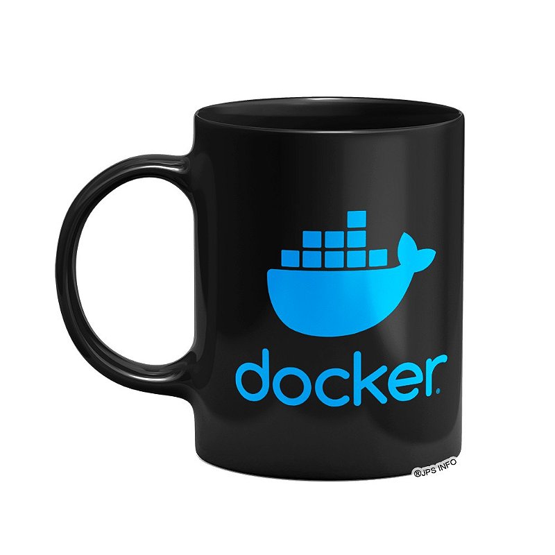 Caneca Dev Docker Preta - Fun Geek Store
