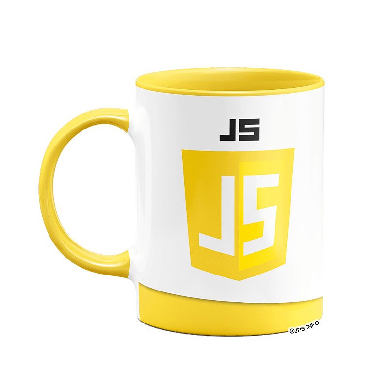 Caneca Dev Js JavaScript B-yellow - Fun Geek Store