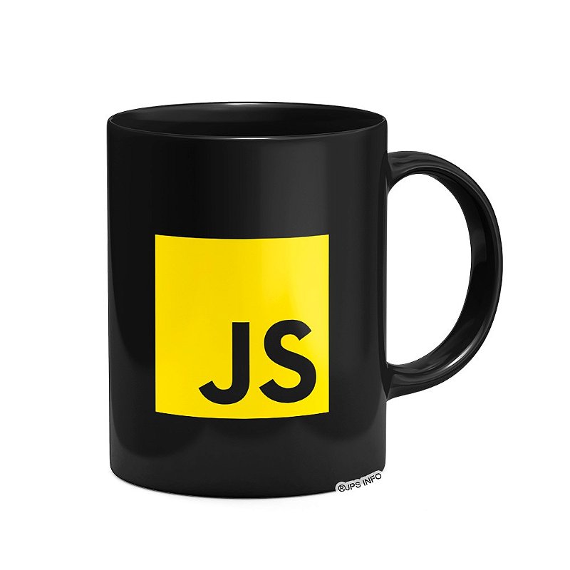 Caneca Dev Js JavaScript Preta - Fun Geek Store