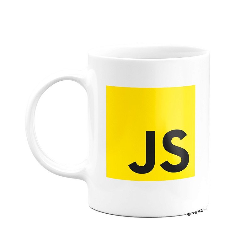 Caneca Dev Js JavaScript Branca - Fun Geek Store