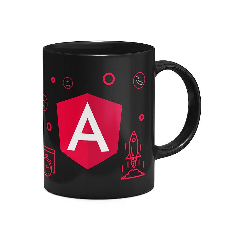Caneca Dev Angular - Preta (Saldo) - Fun Geek Store Caneca Dev Angular - Preta (Saldo) - Fun Geek Store