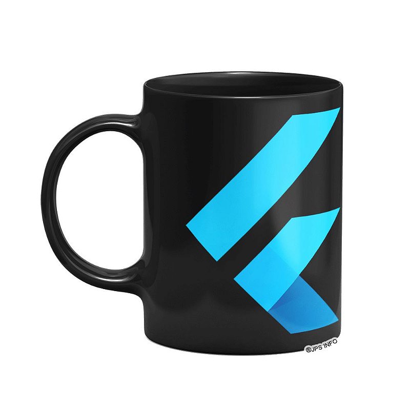 Caneca Dev - Flutter - Preta - Fun Geek Store