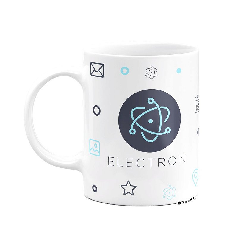 Caneca Dev - Electron JS - Branca - Fun Geek Store