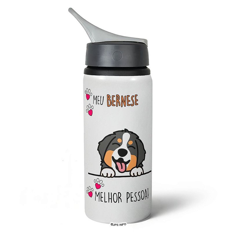 Garrafa Squeeze NK Dog - Meu Bernese, melhor pessoa! - Fun Geek Store