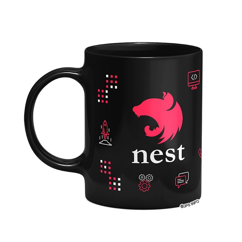 Caneca Dev - Nest JS - Preta - Fun Geek Store