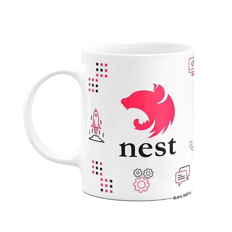 Caneca Dev - Nest JS - Branca - Fun Geek Store