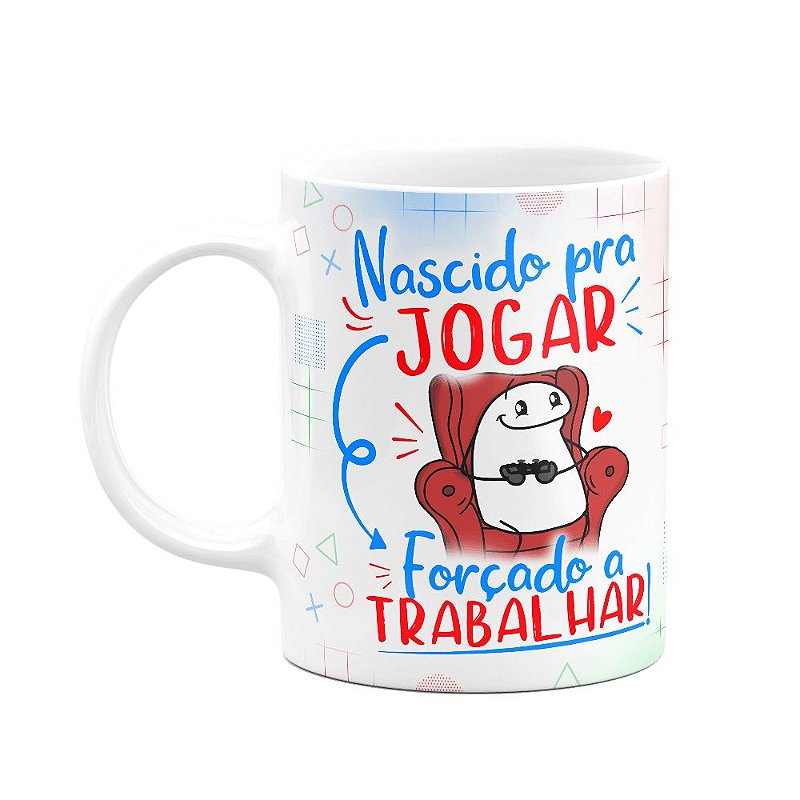 Caneca Flork Gamer - Nascido pra jogar video game! - Fun Geek Store