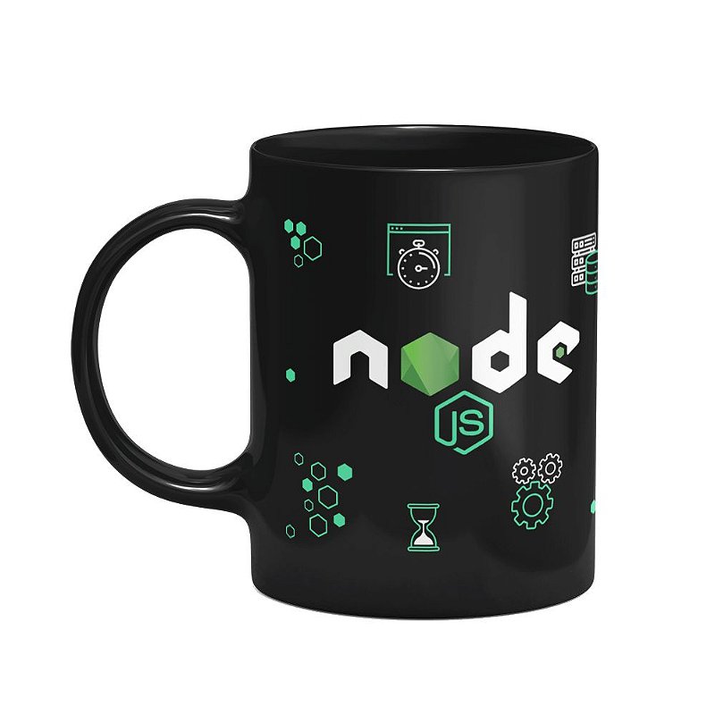 Caneca Dev - New Mug Node JS - preta - Fun Geek Store