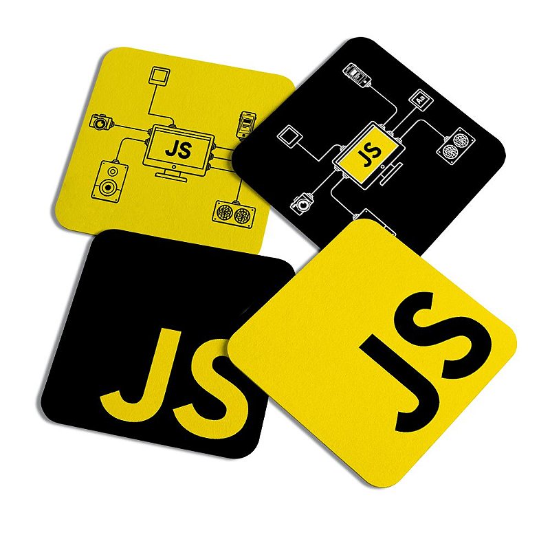 Porta copos quadrado DEV - JavaScript JS (Saldo) - Fun Geek Store