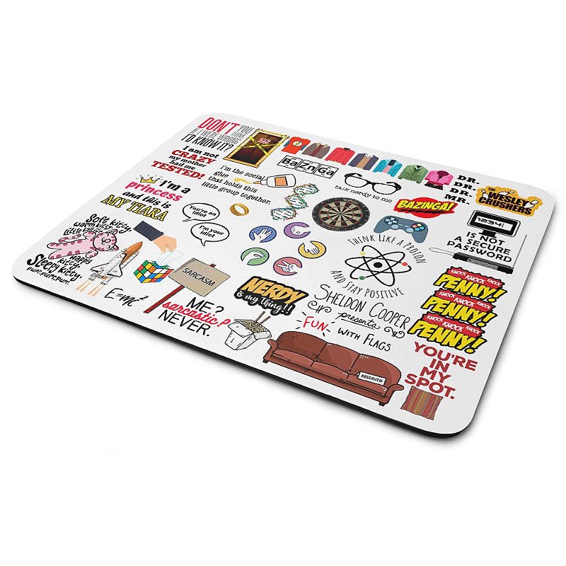 Mouse Pad Geek Icons Moments White - The big bang theory - Fun Geek Store