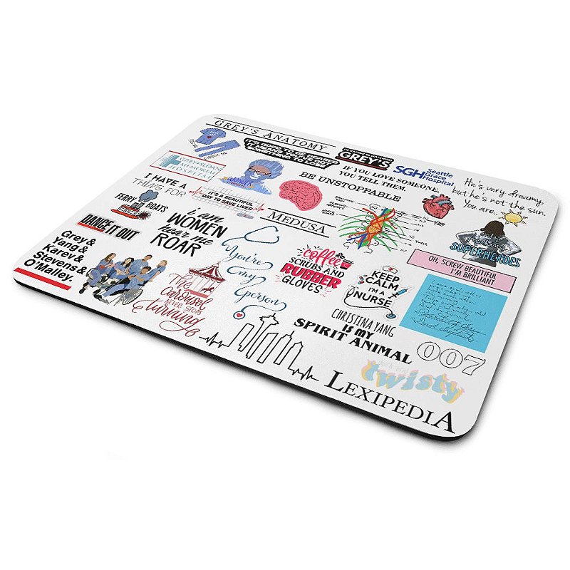Mouse Pad Geek Icons Moments White - Grey's Anatomy - Fun Geek Store