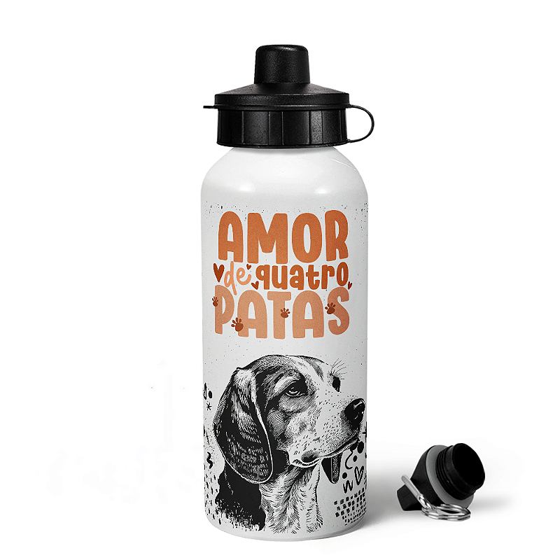 Garrafa Squeeze MQ - Amor de Quatro Patas - Beagle - JPS INFO