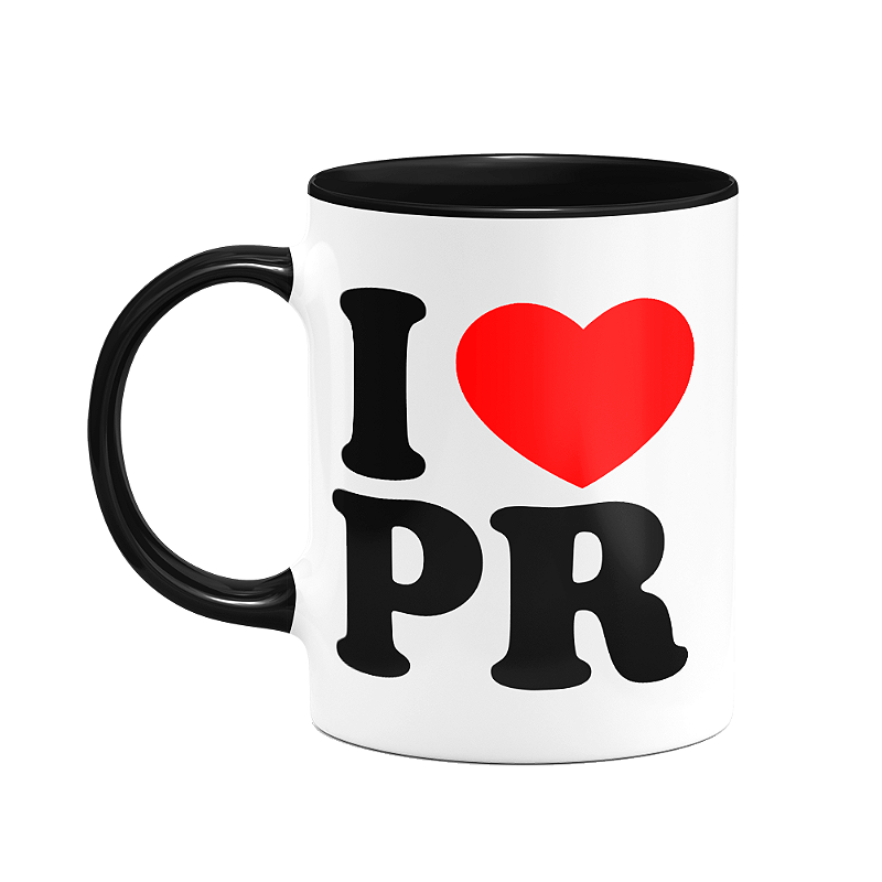 Caneca I Love PR - Paraná - 325ml - B-black - Fun Geek Store