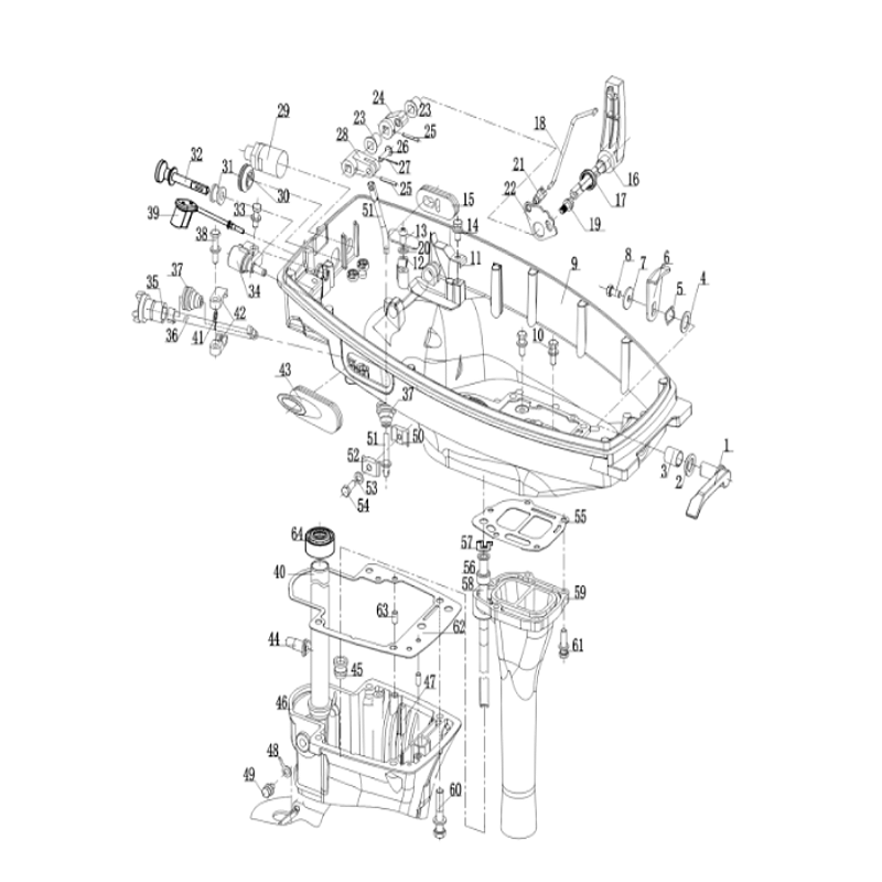 Motor De Popa Hidea 20 HP 20FHL(S)-THS Vista Explodida Carenagem Inferior - BacaNáutica - Sua ...