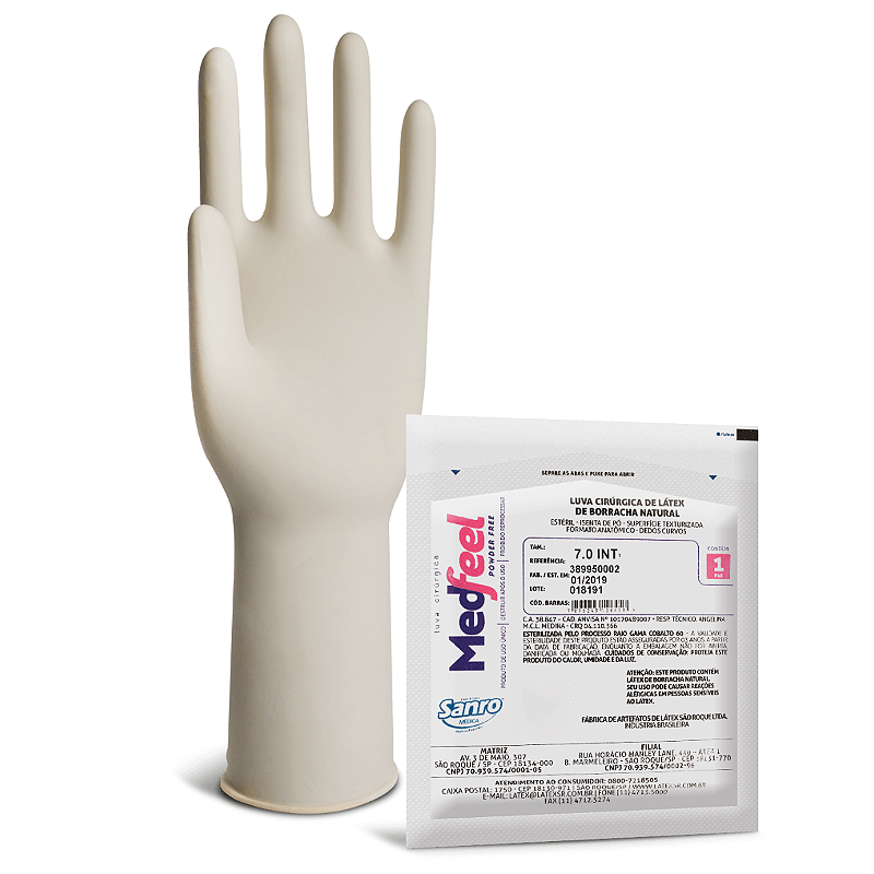 Luva Cirúrgica Estéril N. 8,0 Sem Pó - Supermédica Distribuidora Hospitalar