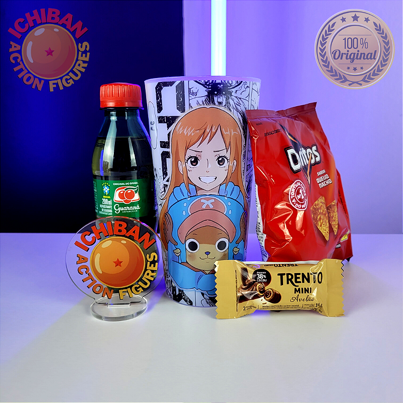 COPO NAMI COM CHOPPER ONE PIECE ICHIBAN ACTION FIGURES + SNACKS PACOTE ...