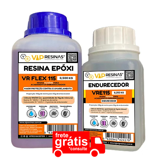 Resina Flexível Com Proteção UV VR FLEX 115 kit 750g - Epoxi Color
