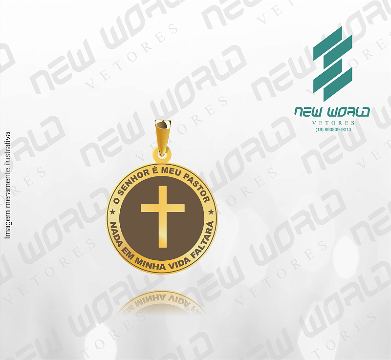 Arquivo de Pingente Oração Salmo 23 com Cruz - New World Vetores a loja ...