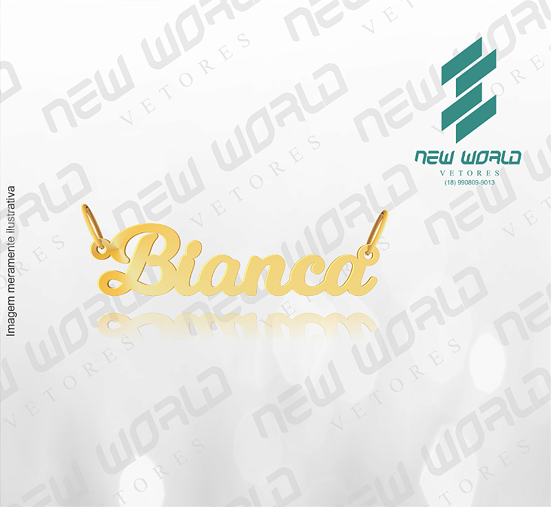 Arquivo de Pingente Nome Bianca - Formato DXF - New World Vetores a ...