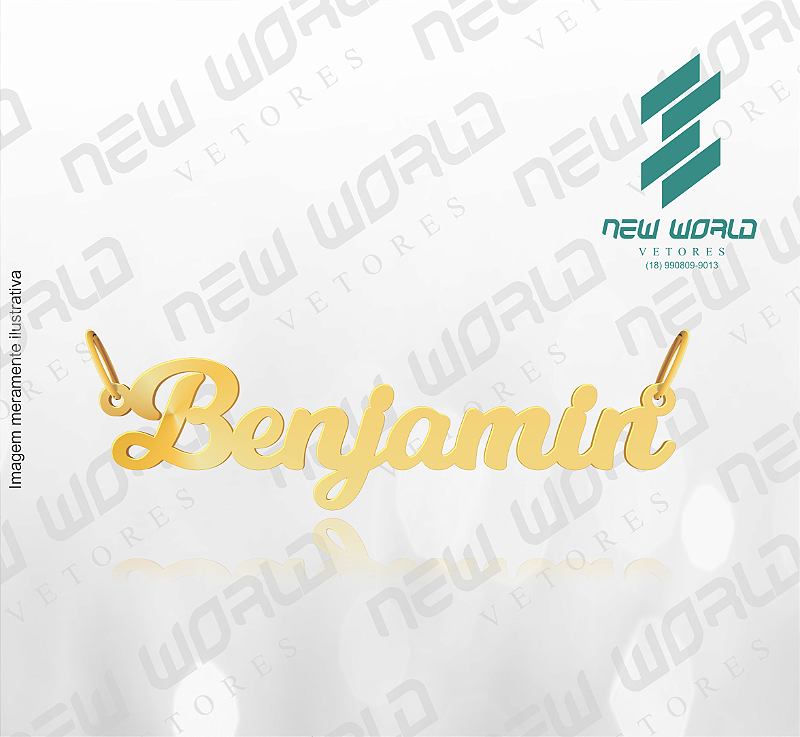 Arquivo de Pingente Nome Benjamin - Formato DXF - New World Vetores a ...