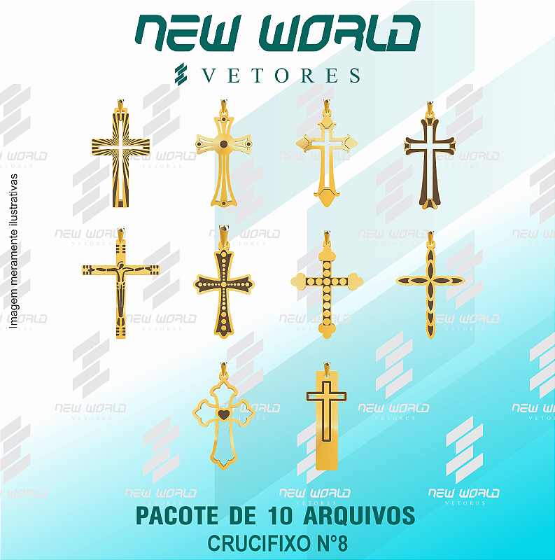 Pacote de Arquivos para Crucifixo N°8 - Formato DXF - New World Vetores ...