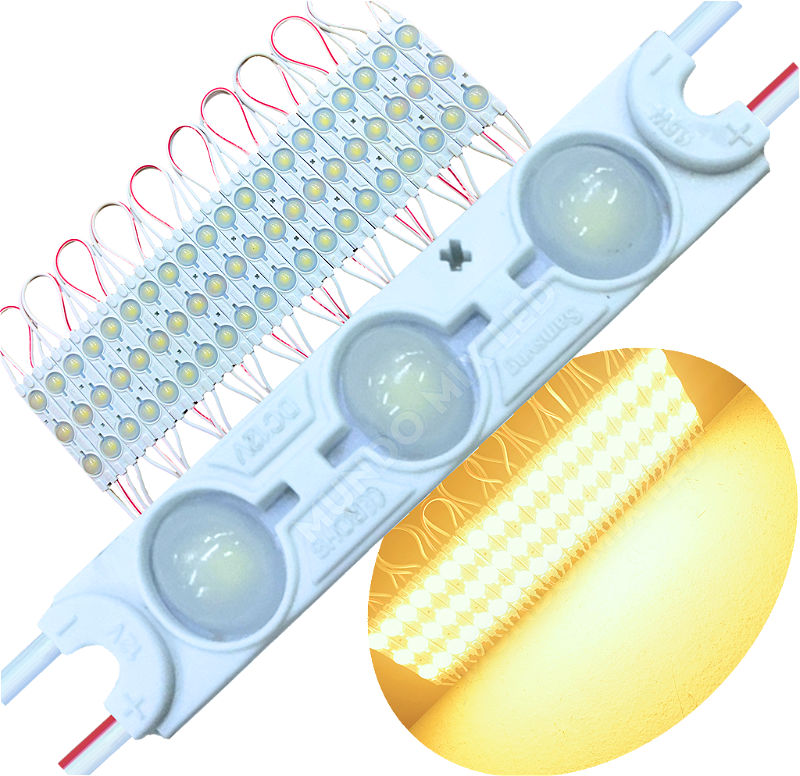 módulo led Injetado 6011 1,5w 3-led branco quente 3000k 6cm 12v ...