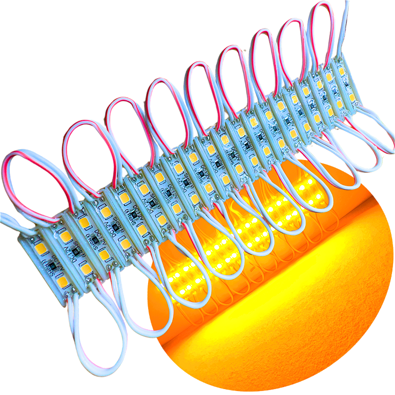 mini módulo led resinado 2835 25mm 2-led amarelo âmbar prova dágua ip6 ...