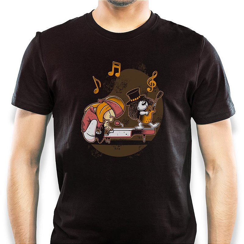 Camiseta Axl n Slash Snoppy preta | 100% Algodão - Roquenrou ...