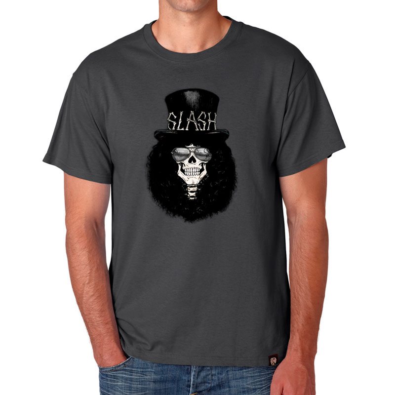 Camiseta Slash Caveira Cinza | 100% Algodão - Roquenrou | Estampado na ...