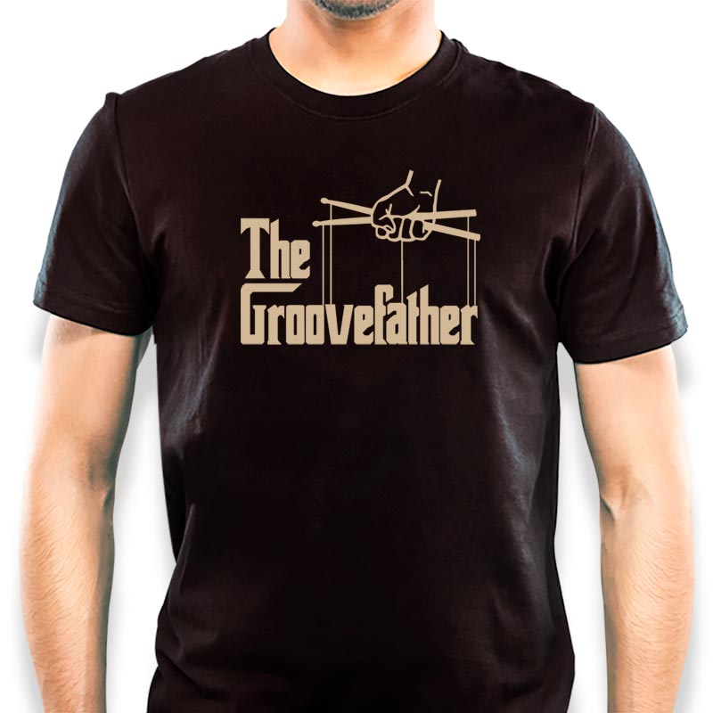Camiseta The Groovefather Preta | 100% algodão - Roquenrou | Estampado ...