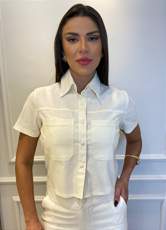 Camisa Karine | Linho - Amanda Magro Store | Malha Prada Premium ...