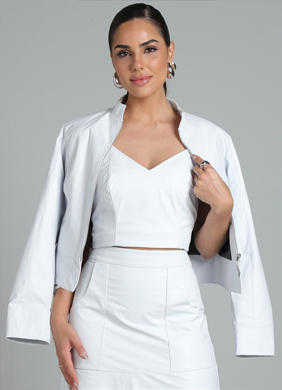 Jaqueta Nari | PU Sintético Premium - Amanda Magro Store | Malha Prada ...