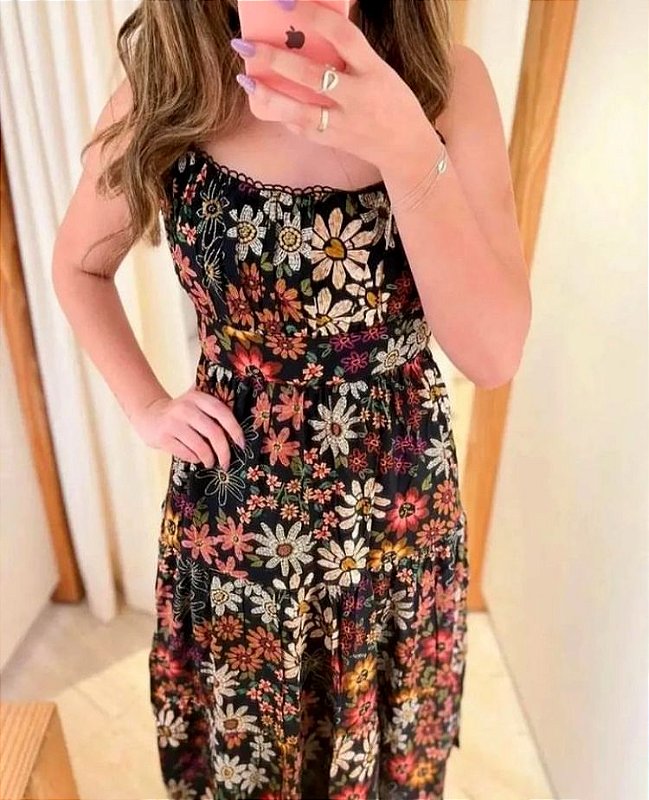 Vestido Midi Jardim de Margaridas - CAL OFFICE