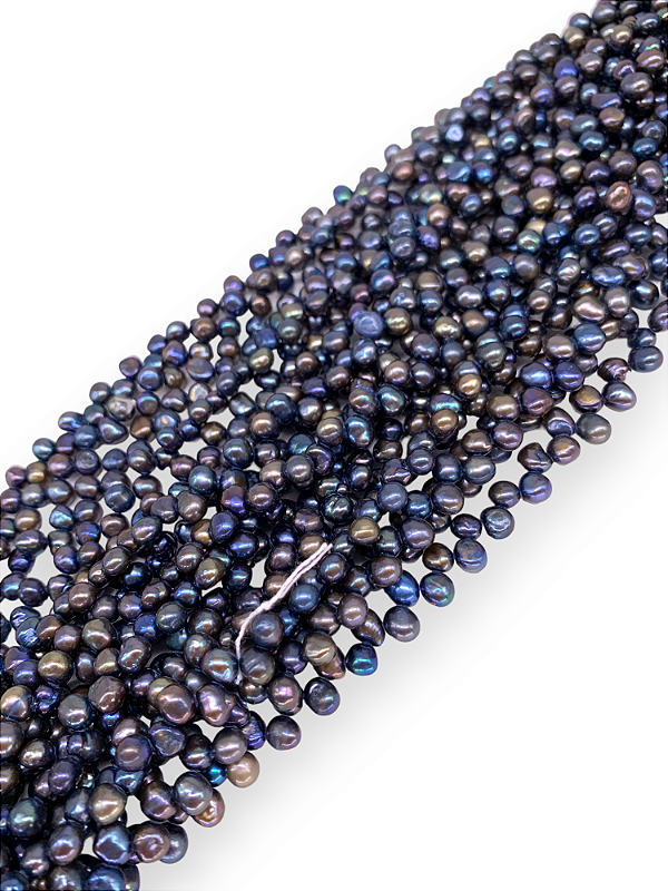 Pérola Natural Azulada - Feijão 6mm - Jade Stone