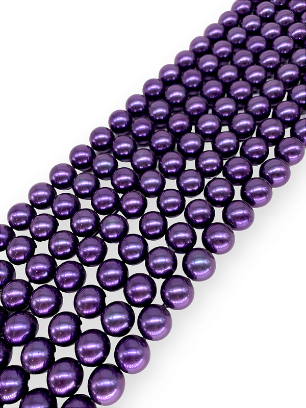 Pérola Shell Roxo - Esfera Brilhante - Jade Stone