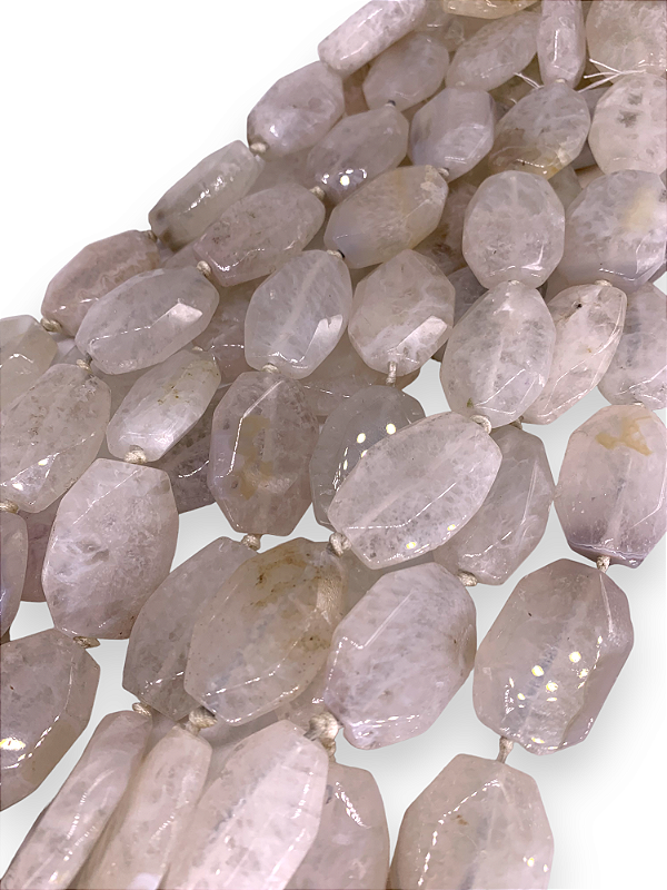 Cristal de Rocha - Octagonal Facetado - 39x28mm - Jade Stone