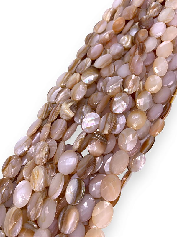 Madrepérola Mesclada - Oval Facetada - 14x10mm - Jade Stone