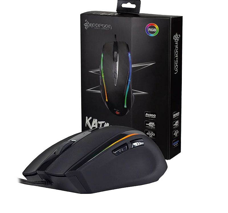 Mouse Gamer Hoopson Kata Programável, Switch Omron, Sensor Avago A3050 ...