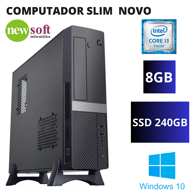 Computador Slim Novo Core i3 2ª Geração 8GB Memória SSD 240GB Windows ...
