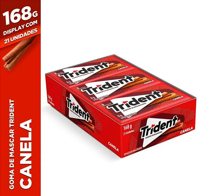 Chiclete TRIDENT CANELA 168g - c/ 21 un - Santa Cruz Doces: Variedades ...
