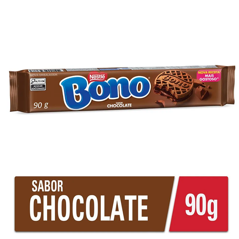 Biscoito Recheado BONO Sabor Chocolate - 90g - Santa Cruz Doces ...