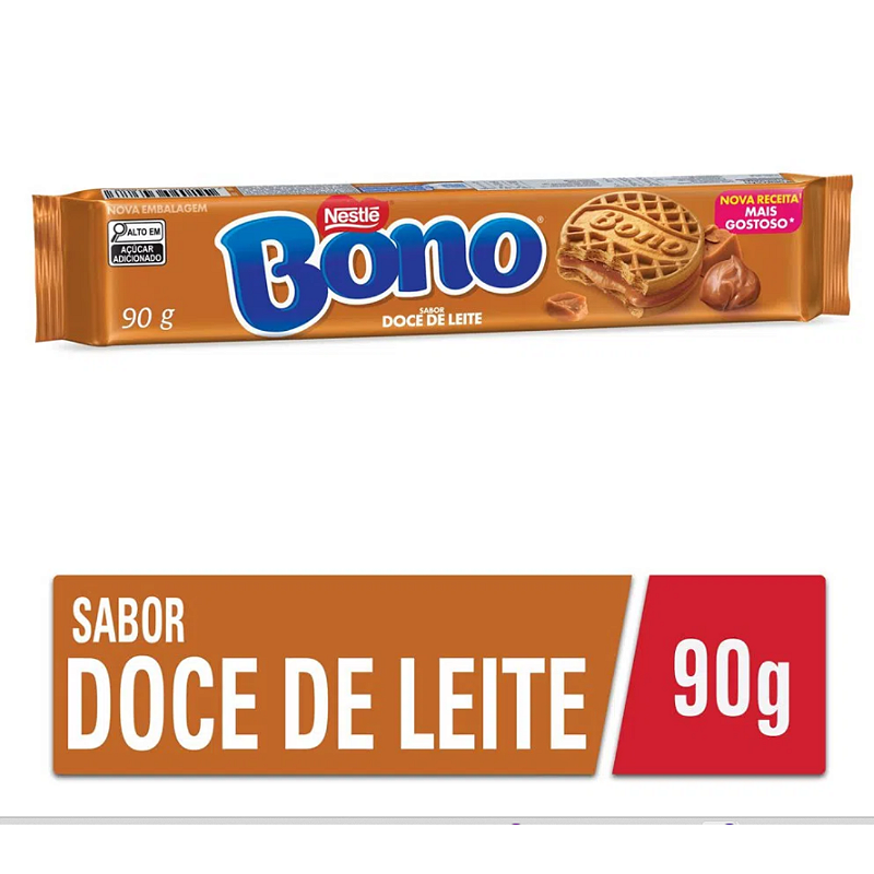 Biscoito Recheado BONO Sabor Doce de Leite - 90g - Santa Cruz Doces ...
