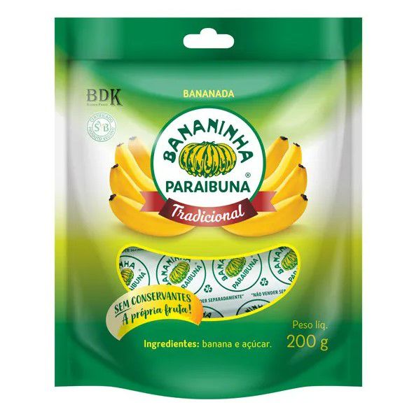 Doce de Banana (Bananinha) Paraíbuna Tradicional 200g c/ 8 un - Santa ...