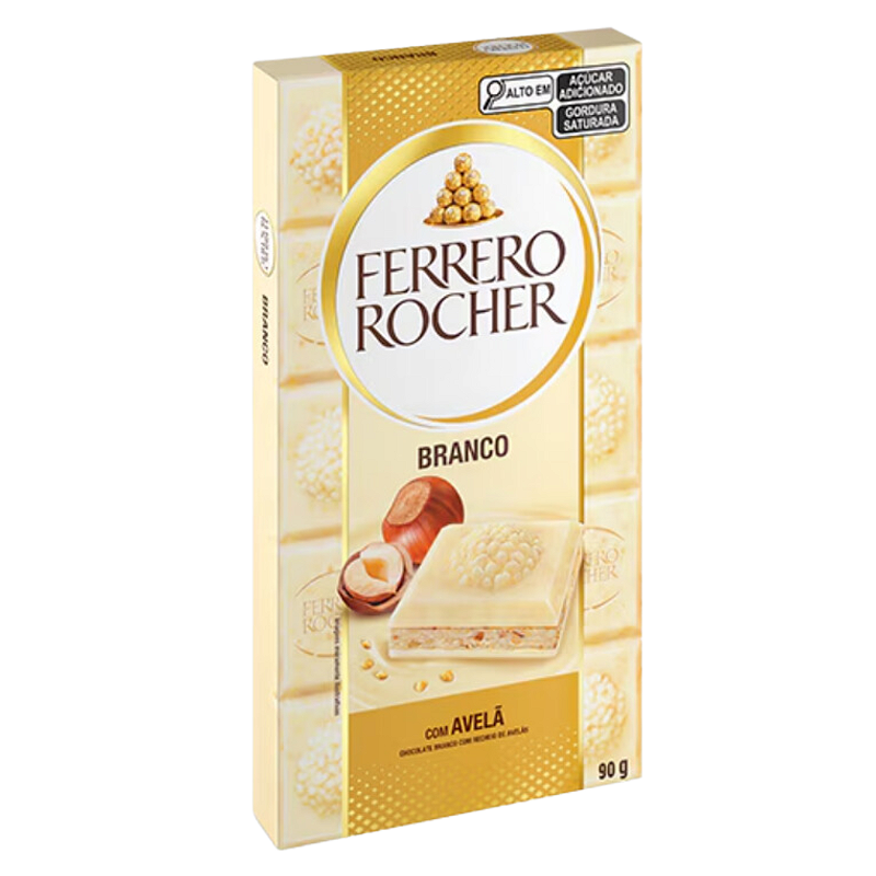 Barra de Chocolate Ferrero Rocher Branco 90g - Santa Cruz Doces ...